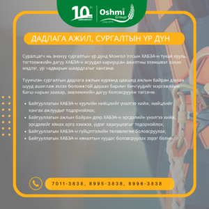 ХАБЭА-Н АСУУДАЛ ХАРИУЦСАН АЖИЛТНЫ 124 ЦАГИЙН СУРГАЛТЫН 2024 ОНЫ 2 САРЫН ЭЛСЭЛТ ЭХЭЛЛЭЭ - Oshmi Group